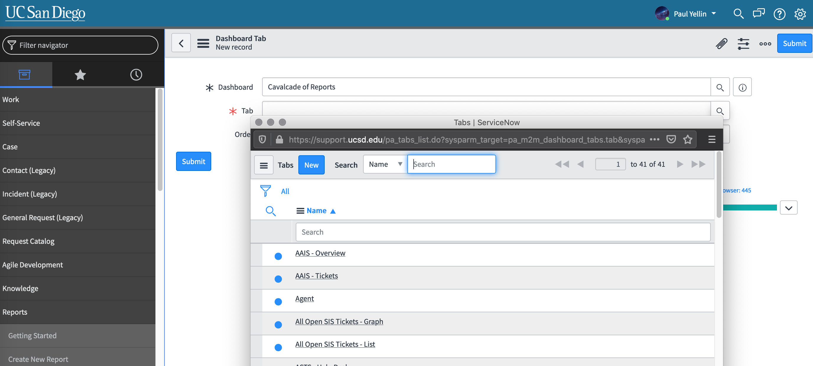 IT Services - Copying Dashboard Tabs - Services & Support